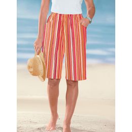 Bermudas Classic Basics Gr. 44, Normalgrößen, bunt (apricot, rot, gestreift), Damen, 100% Baumwolle, gemustert, gestreift, mehrfarbig, Hosen