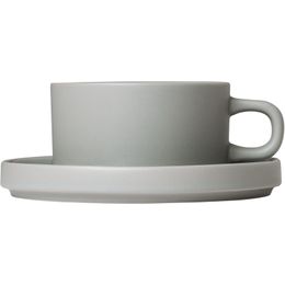 Tasse Blomus "PILAR" Trinkgefäße Gr. Ø 9 cm x 5 cm, grau (hellgrau) für Tee, 4-teilig