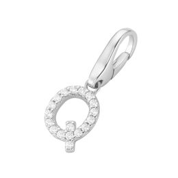 Charm Buchstabe Giorgio Martello MILANO "Buchstabe Q, Zirkonia Steine, Silber 925" Charms weiß Damen