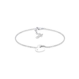 Armband Elli DIAMONDS "Herz Love Diamant (0.015 ct) 925 Silber" Armbänder Gr. 19cm, mit Diamanten, Silber 925 (Sterlingsilber), weiß (weiß, weiß) Damen