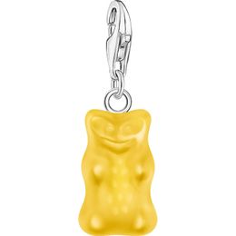 Charm-Einhänger Thomas Sabo "THOMAS x HARIBO Schmuck: Charm" Charms bunt (silberfarben-gelb + gelb) Damen mit Kristallglas