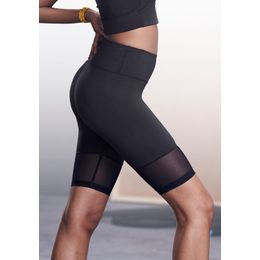 active by Lascana Radlerhose LASCANA ACTIVE Gr. S (36/38), N-Gr, schwarz Damen Hosen mit kleiner Raffung