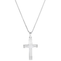 Kette mit Anhänger Amor "Silver Cross, 9070459" Halsketten Gr. Silber 925 (Sterlingsilber), Länge: 45 cm, silberfarben Damen Made in Germany