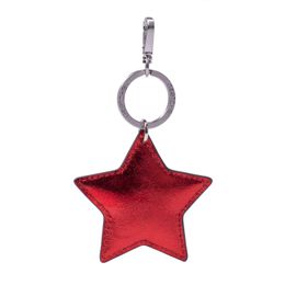 Schlüssel-Anhänger Gretchen "Star Keyring" Schlüsselanhänger rot Damen aus italienischem Kalbsleder