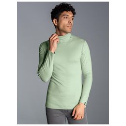 Rollkragenshirt TRIGEMA "TRIGEMA Rollkragenshirt", Herren, Gr. XXL, grün (grün tea), 95% Baumwolle, 5% Elastan, Basic, Langarm, Shirts