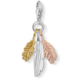 Charm-Einhänger Thomas Sabo "Federn, 1010-431-12" Charms rosegold (silberfarben, roségoldfarben, gelbgoldfarben) Damen