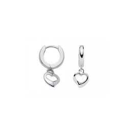 Adelia´s Paar Ohrhänger ADELIA´S "925 Silber Ohrringe Creolen Herz Ø 11,8 mm" Gr. Damen, Silber 925 (Sterlingsilber), silberfarben (silber) Damen Silberschmuck für