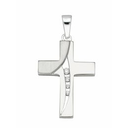 Adelia´s Ketten-Anhänger ADELIA´S "925 Silber Kreuz Anhänger mit Zirkonia" Schmuckanhänger Gr. Damen, mit Zirkonia, Silber 925 (Sterlingsilber), silberfarben (silber) Damen mit Zirkonia Silberschmuck für & Herren