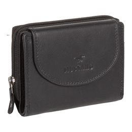 Geldbörse Mustang "Udine leather wallet top opening", schwarz, Leder, Kleinlederwaren, im praktischen Format