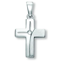 Ketten-Anhänger ONE ELEMENT "Zirkonia Kreuz Anhänger aus 925 Silber" Schmuckanhänger Gr. Silber 925 (Sterlingsilber), silberfarben (silber) Damen Silber Schmuck