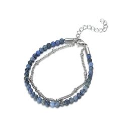 Fußkette Firetti "Schmuck Geschenk, Körperschmuck, Anlass Geburstag, Weihnachten" Fußkettchen Gr. Edelstahl, blau (edelstahlfarben-blau + blau) mit Türkis, Achat oder Dumortierit