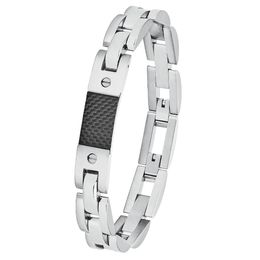 Armband Amor "9354788" Armbänder Gr. Edelstahl-Carbon, schwarz (edelstahlfarben-schwarz) Herren