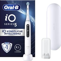 Elektrische Zahnbürste Oral-B "iO 5", weiß (quite weiß), ElektrozahnbürstenB:2,5cm H:24cm T:2,5cm, Kunststoff, mit Magnet-Technologie, LED-Anzeige, 5 Putzmodi, Reiseetui, B:2,5cm H:24cm T:2,5cm