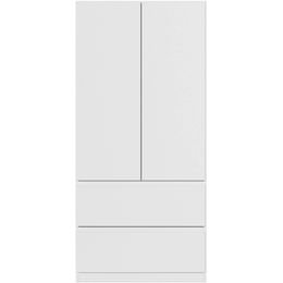 Drehtürenschrank Rauch "Kleiderschrank Schrank Garderobe Wäscheschrank COSTA in 3 Breiten" Schränke Gr. B/H/T: 90cm x 197cm x 54cm, 2 St., weiß (alpinweiß) viel Platz, grifflose Front und Push-to-Open Funktion MADE IN GERMANY