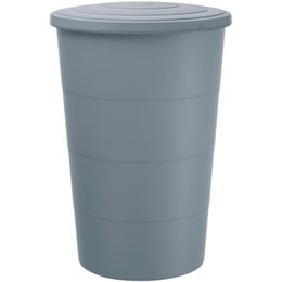 Regentonne Prosperplast "Smooth", grau (anthrazit), H:87,8cm Ø:60cm, Kunststoff, Regentonnen, ØxH: 60x87,8 cm, mit Deckel