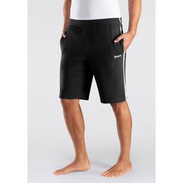 Sweatshorts BENCH. LOUNGEWEAR "kurze Relaxshort, Jogginghose" Gr. S (44/46), N-Gr, schwarz, Herren, angeraute Sweatware, Obermaterial: 60% Baumwolle, 40% Polyester, unifarben mit Farbeinsatz, Hosen, weicher Sweat-Qualität