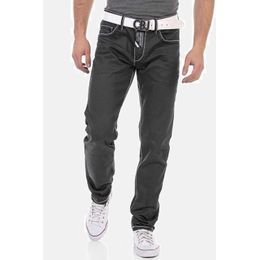 Cipo & Baxx 5-Pocket-Jeans CIPO & BAXX "Jeans" Gr. 29, Länge 32, schwarz Herren Jeans mit trendigen Kontrastnähten, CD710