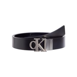 Ledergürtel Calvin Klein Jeans "MONO PL REV LTHR BELT 30MM" Gr. 100, black, black patent Damen Gürtel Logoprägung am Verschluss