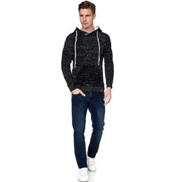 Kapuzensweatshirt Rusty Neal, Herren, Gr. M, blau (dunkelblau, weiß), 70% Polyacryl, 30% Baumwolle, mehrfarbig, casual, normal, ohne Ausschnitt, Sweatshirts, mit stylischem Ausschnitt