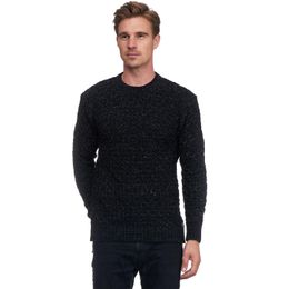 Strickpullover Rusty Neal, Herren, Gr. L, schwarz, 75% Polyacryl, 25% Baumwolle, unifarben, casual, normal, Rundhals, Pullover, mit elegantem Rundhalsausschnitt