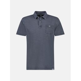 Poloshirt Lerros "Lerros Poloshirt in weicher, gewaschener Jerseyqualität", Herren, Gr. S, blau (classic navy), 100% Baumwolle, ohne Ausschnitt, Shirts