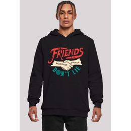 Kapuzenpullover F4NT4STIC "Stranger Things Friends Dont Lie Hands Netflix", Herren, Gr. L, schwarz, Obermaterial: 65% Baumwolle, 35% Polyester, slim fit, Pullover Kapuzenpullover, Premium Qualität