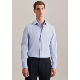 Businesshemd Seidensticker "Slim", Herren, Gr. XS (36), normale Ärmellängen, blau (hellblau), 100% Baumwolle, unifarben, slim fit, Langarm 2-Knopf-Manschette, Hemden, Slim Langarm Kentkragen Uni