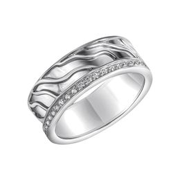 Fingerring Vivance "925-Sterling Silber rhodiniert Zirkonia" Fingerringe Gr. 052 (16,6), Silber 925 (Sterlingsilber), weiß (weiß + weiß) Damen