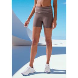 Sporthose Vivance ACTIVE "-Kurze Hose" Gr. S (36/38), N-Gr, braun (nougat) Damen Hosen mit breiten Bündchen und Druck