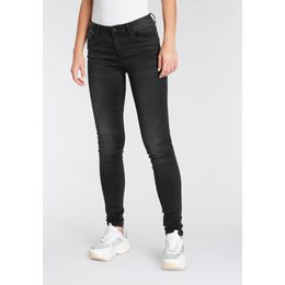 Skinny-fit-Jeans Only "ONLPAOLA" Gr. XS (34), Länge 32, grau (grey denim) Damen Jeans 5-Pocket-Jeans mit Stretch