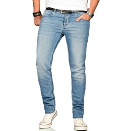 Stretch-Jeans Alessandro Salvarini "ASAngelo" Gr. W30 L34, Länge 34, blau (as-171 - washed) Herren Jeans Angenehme Passform durch vorhandenen Elasthan Anteil