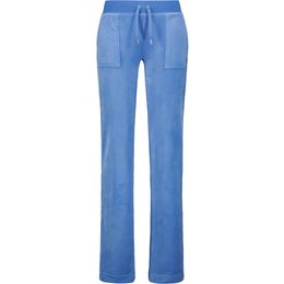 Sweathose Juicy Couture "DEL RAY PANT Damen" Gr. L, EURO-Größen, blau (regatta), Damen, 95% POLYESTER 5% ELASTAN, Hosen, Trainingshose Damen, Sweathose, Velour, Jogginghose mit Glitzer, Sale