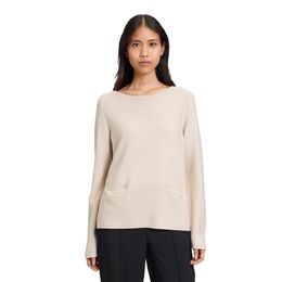 Strickpullover Betty Barclay "Betty Barclay Feinstrickpullover mit Eingrifftaschen", Damen, Gr. 38, beige, Strick, Obermaterial: 50% Baumwolle, 50% Polyacryl., Basic, lässig geschnitten normal, Pullover, Struktur