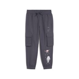 Sporthose Puma "Puma x TROLLS Cargohose Jungen" Gr. 116, Normalgrößen, grau (galactic gray) Kinder Hosen