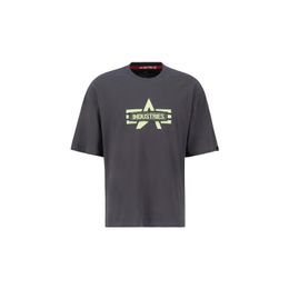 T-Shirt Alpha Industries "Alpha Industries Men - T-Shirts Logo Edge T" Gr. L, grau (vintage grau), Herren, Shell: 100% Cotton, Shirts