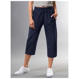 Jerseyhose TRIGEMA "TRIGEMA 3/4 Freizeithose aus Baumwolle" Gr. L, US-Größen, blau (navy) Damen Hosen