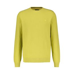 Strickpullover Lerros "Lerros Crewneck Strickpullover", Herren, Gr. S, gelb (gelb moss), 100% Baumwolle, Pullover