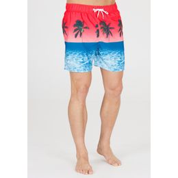 Badeshorts CRUZ "Farell" Gr. L, US-Größen, rot (rot-blau) Herren Badehosen mit stylischem Print