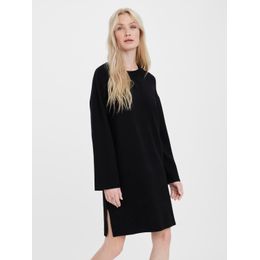 Véro Moda Strickkleid VERO MODA "VMGOLDNEEDLE WIDE LS ONCK DRESS REP LCS" Gr. L (40), N-Gr, schwarz (black) Damen Kleider