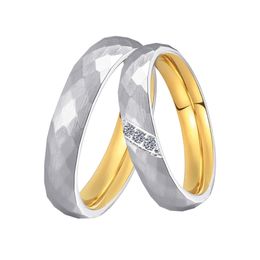 Trauring DOOSTI "Schmuck Geschenk Edelstahl Ehering Partnerring LIEBE" Fingerringe Gr. 64, mit Zirkonia, Edelstahl, 4mm, goldfarben (edelstahlfarben, gelbgoldfarben, kristallweiß) wahlweise mit oder ohne Zirkonia