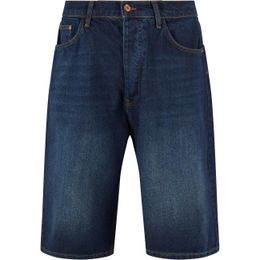 Stoffhose Rocawear "Rocawear Herren Rocawear FRI Baggy Fit Jeansshort" Gr. W30, Normalgrößen, blau (dunkelblau washed), Herren, 100% Baumwolle, unifarben, Hosen