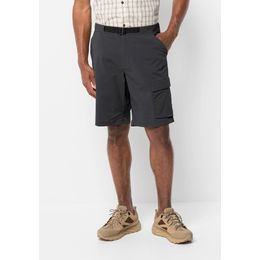 Shorts Jack Wolfskin "WANDERTHIRST SHORTS M", Herren, Gr. 46, Normalgrößen, grau (phantom), OBERSTOFF 94% POLYAMID, 6% ELASTHAN FUTTER 65% POLYESTER, 35% BAUMWOLLE, Hosen