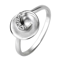 Fingerring Jobo Fingerringe Gr. 50, Silber 925 (Sterlingsilber), silberfarben (silber 925 + weiß) Damen Silber mit 4 Zirkonia