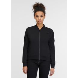 Sweatjacke Ragwear "DORON", Damen, Gr. L (40), schwarz, Sweatware, Obermaterial: 67% Polyester, 28% Viskose, 5% Elasthan, unifarben, casual, Rundhals, Sweatjacken