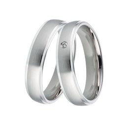 Trauring DOOSTI "Schmuck Geschenk Silber 925 Ehering Partnerring LIEBE" Fingerringe Gr. 52, ohne Zirkonia, Silber 925 (Sterlingsilber), 5mm, silberfarben Made in Germany, wahlweise mit oder ohne Zirkonia