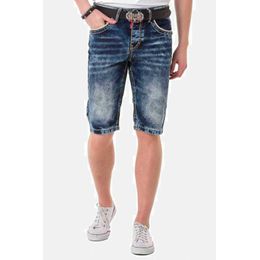 Cipo & Baxx Jeansbermudas CIPO & BAXX "Bermuda Short" Gr. 29, Normalgrößen, blau (blue) Herren Jeans mit stylishen Kontrastnähten, CK268