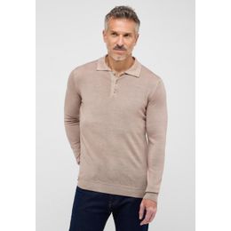 Polokragenpullover Eterna, Herren, Gr. L, braun (camel), 100% Wolle (Merino), casual, eng, Pullover