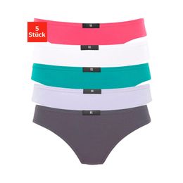 H.I.S. String H.I.S, Damen, Gr. 34, bunt (anthrazit, weiß, mint, flieder, pink), Obermaterial: 95% Baumwolle, 5% Elasthan, unifarben, körpernah, Unterhosen, aus elastischer Baumwoll-Qualität