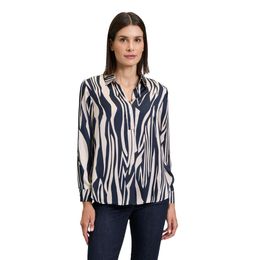 Longbluse Betty Barclay "Betty Barclay langarm" Gr. 40, blau (dark blue/beige) Damen Blusen