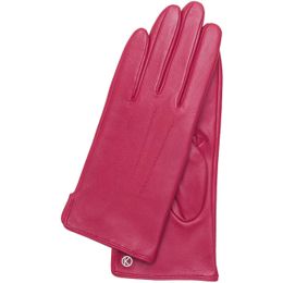 Lederhandschuhe Kessler "Carla" Gr. 7,5, pink Damen Handschuhe mit dezentem Logo-Emblem